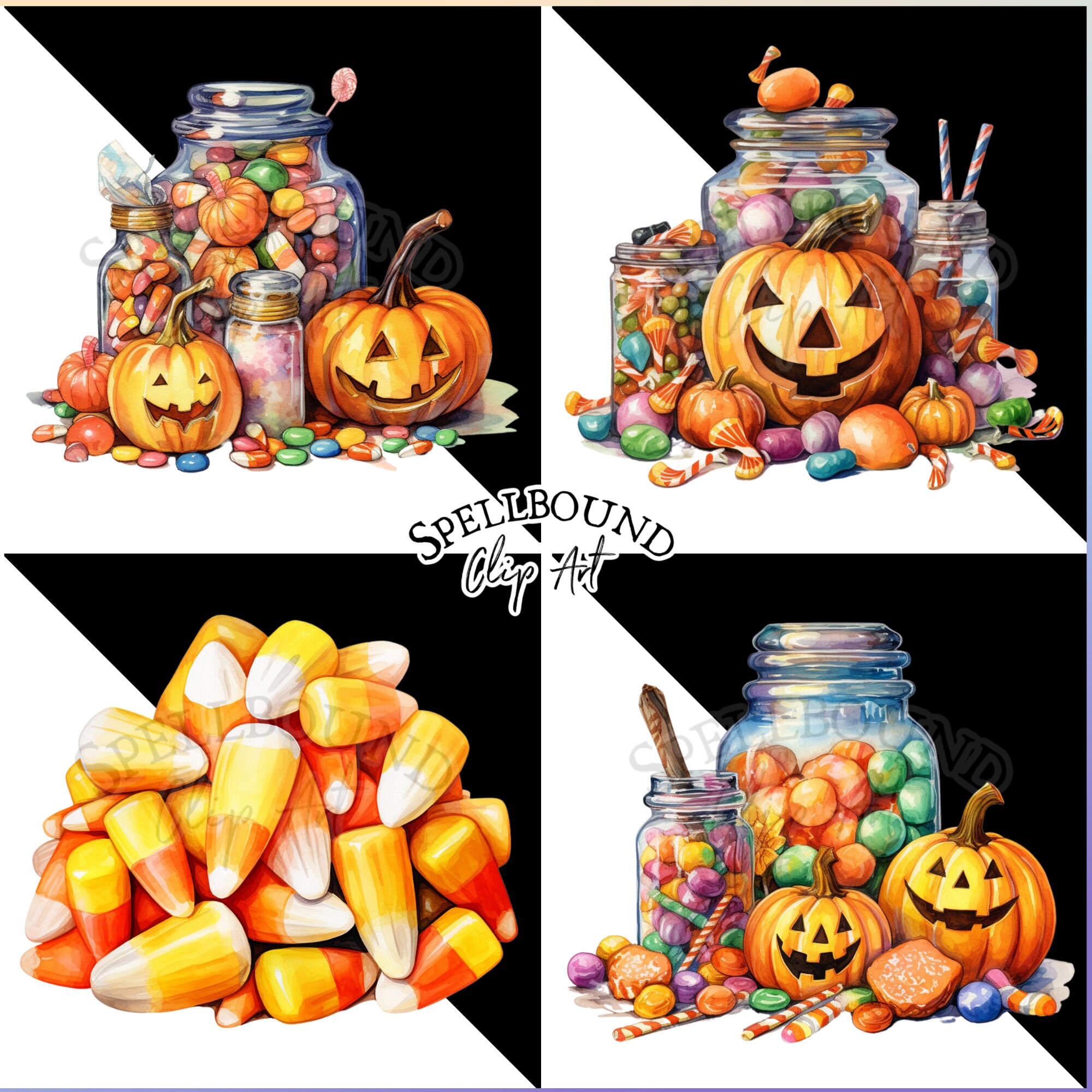 Halloween Candy Clipart, Commercial Use, Instant Download, Food Clip ...