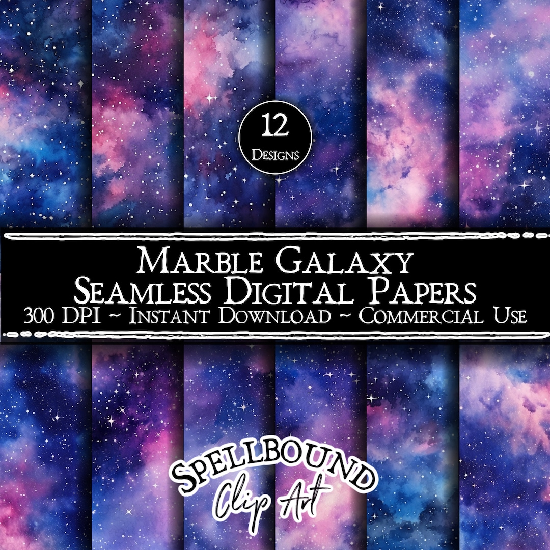 Marble Galaxy Seamless Digital Papers, Commercial Use, Instant Download ...