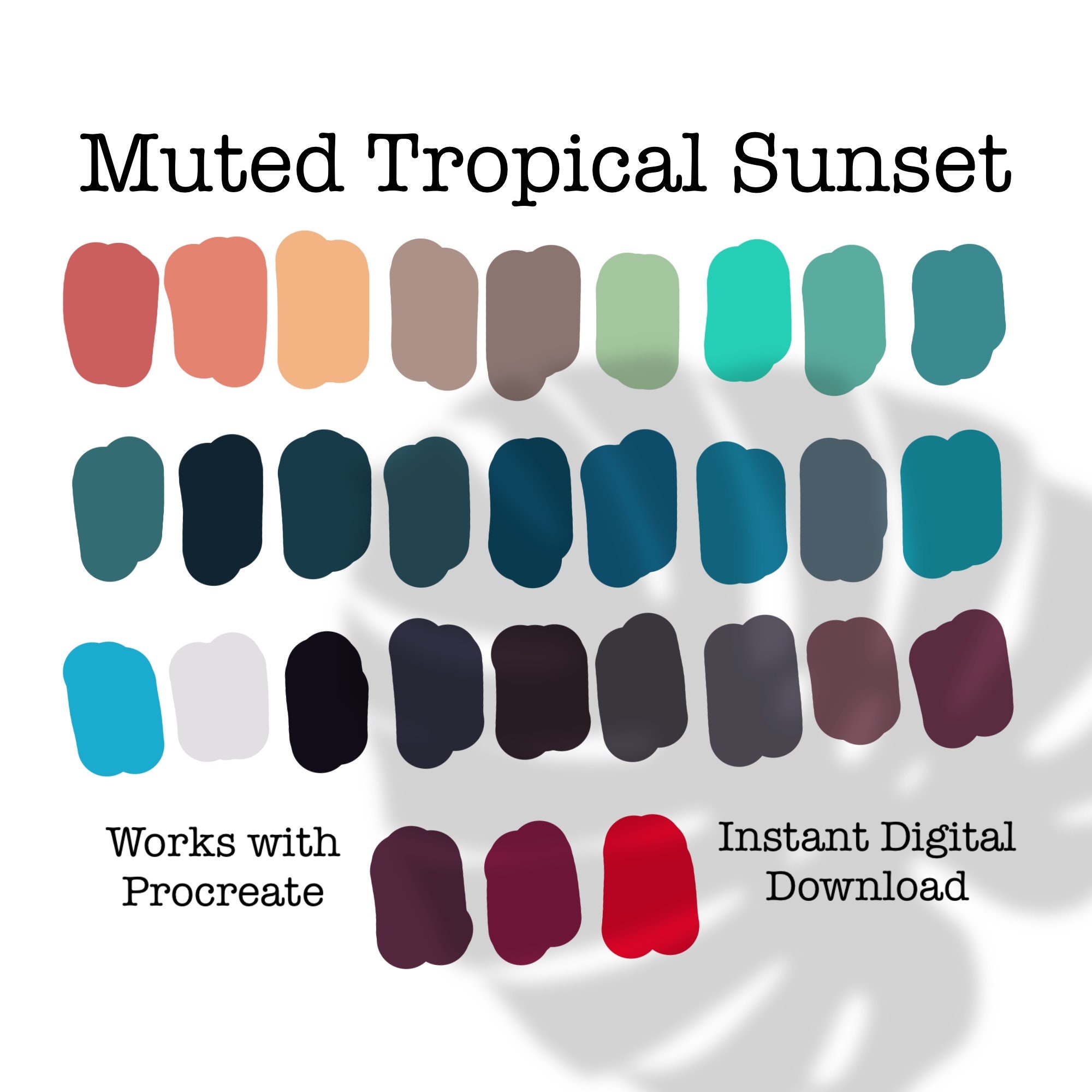 Procreate Color Palette Bright Tropical Color Swatches - Etsy