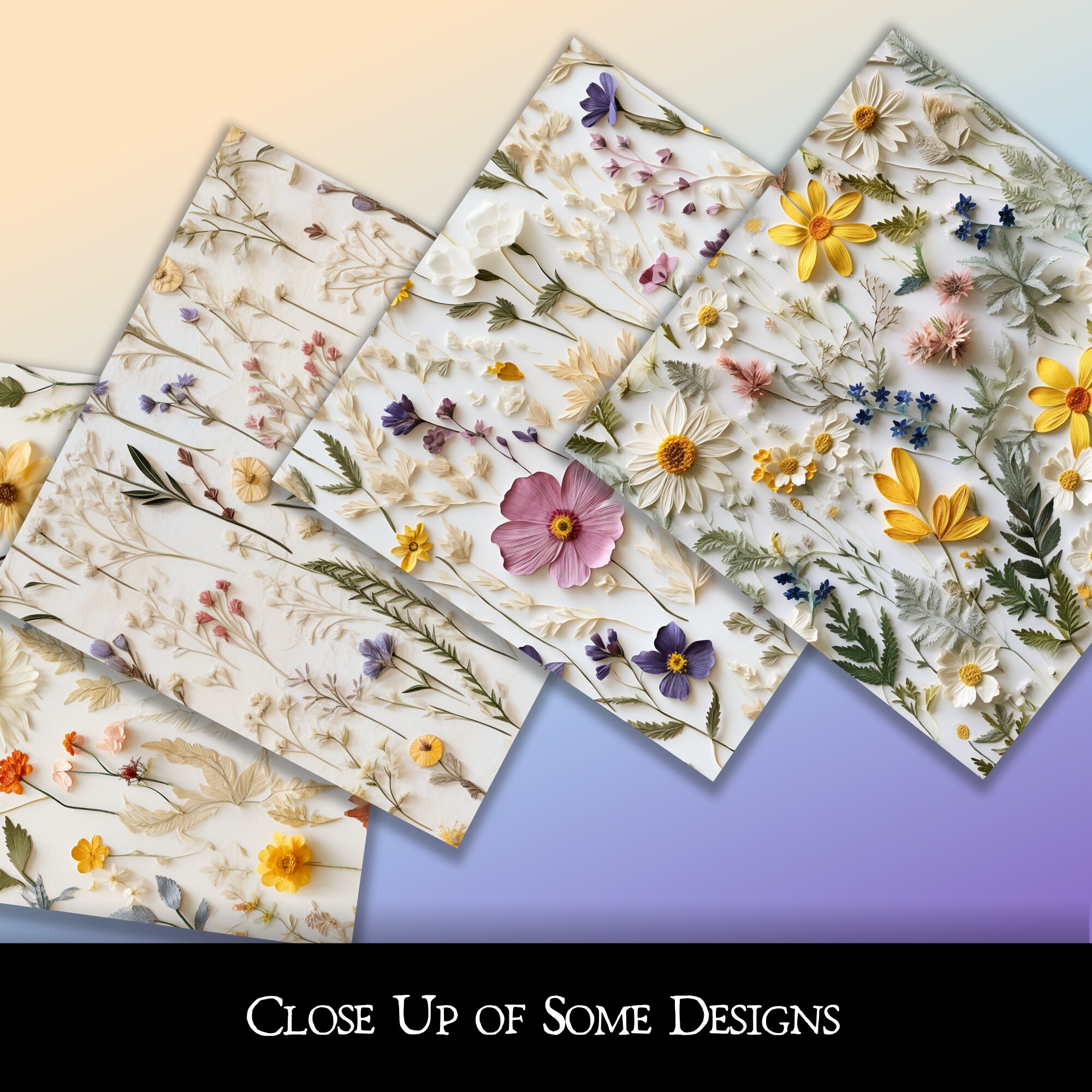 Handpressed Paper Seamless Digital Papers, Commercial Use, Instant ...