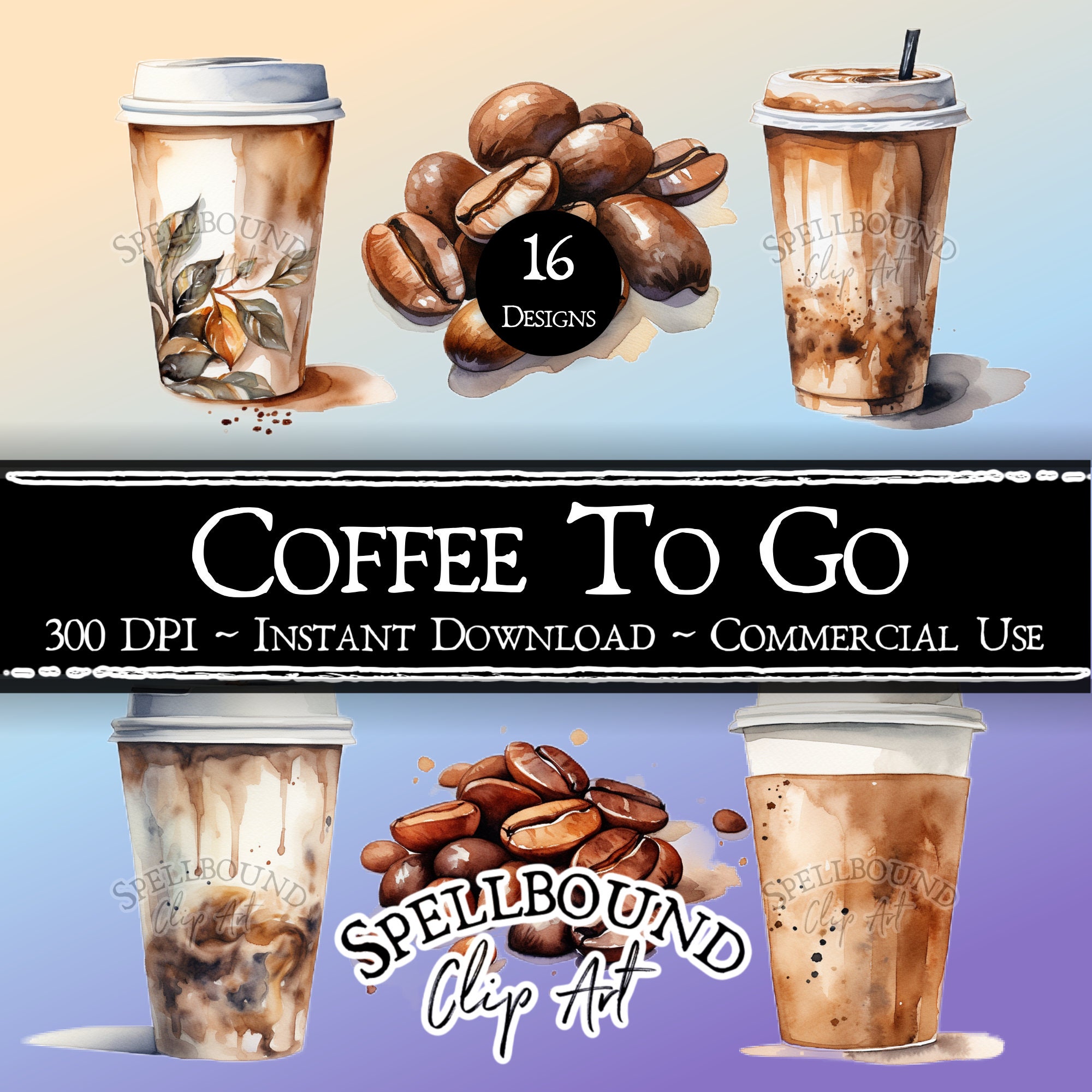 Coffee Digital Clipart, Commercial Use, Instant Download, Cappuccino ...