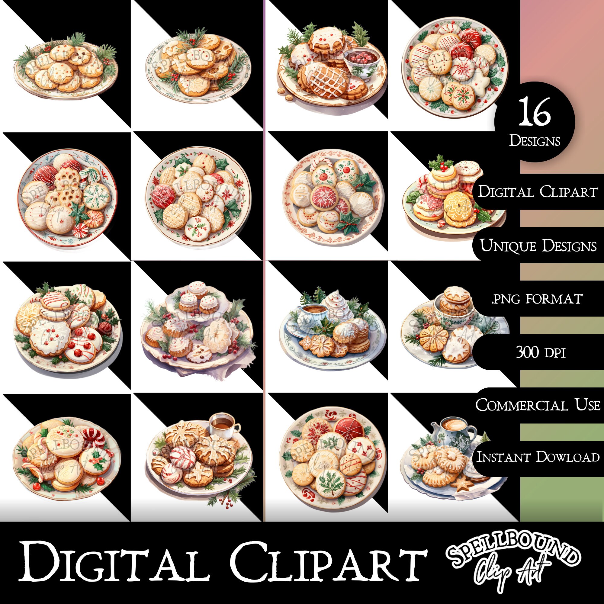 Christmas Cookies Digital Clipart, Commercial Use, Instant Download ...