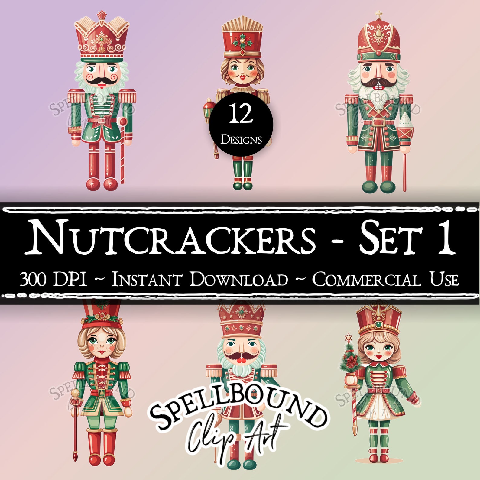 Christmas Nutcrackers Digital Clipart, Commercial Use, Instant Download ...