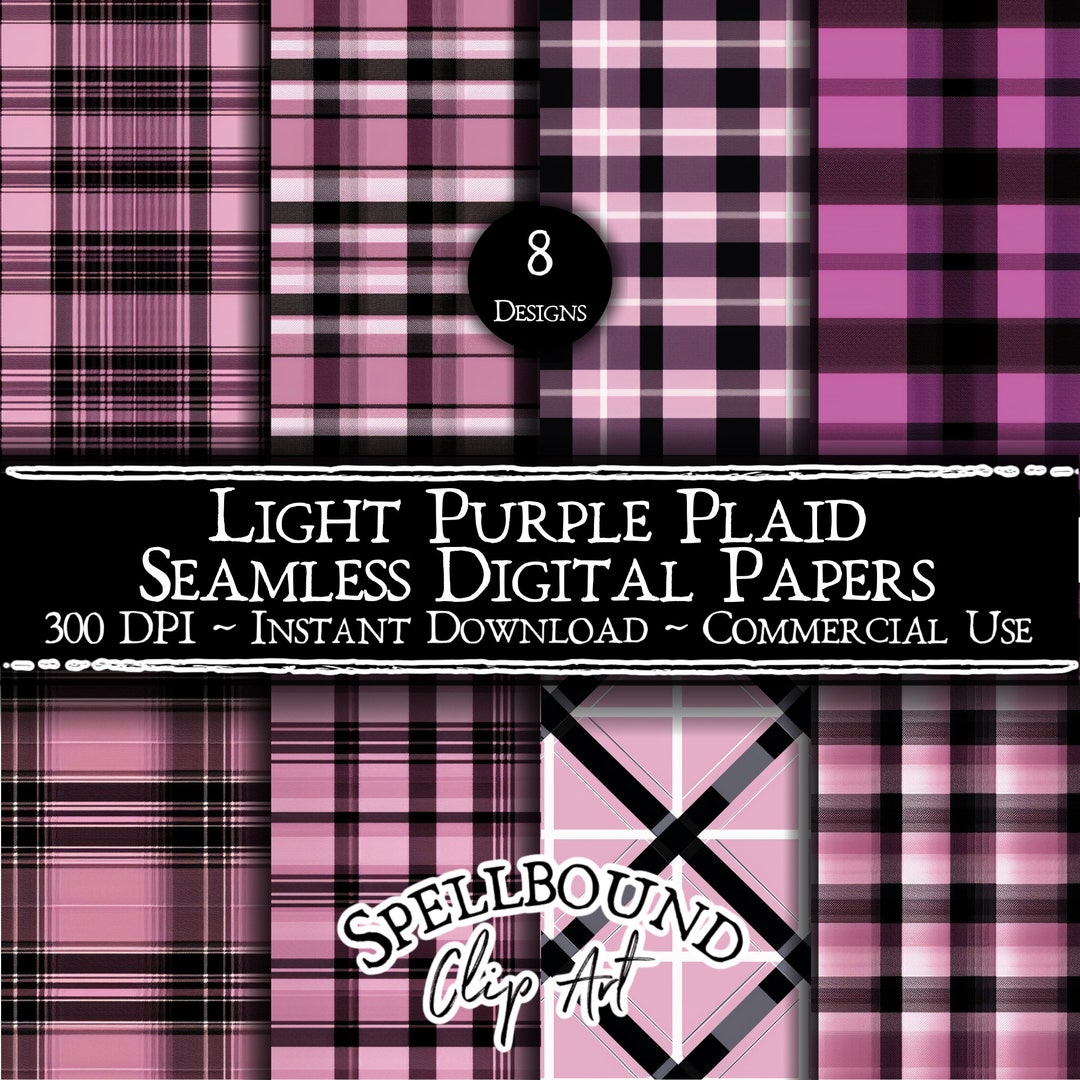 Light Purple Plaid Seamless Digital Papers, Commercial Use, Instant ...