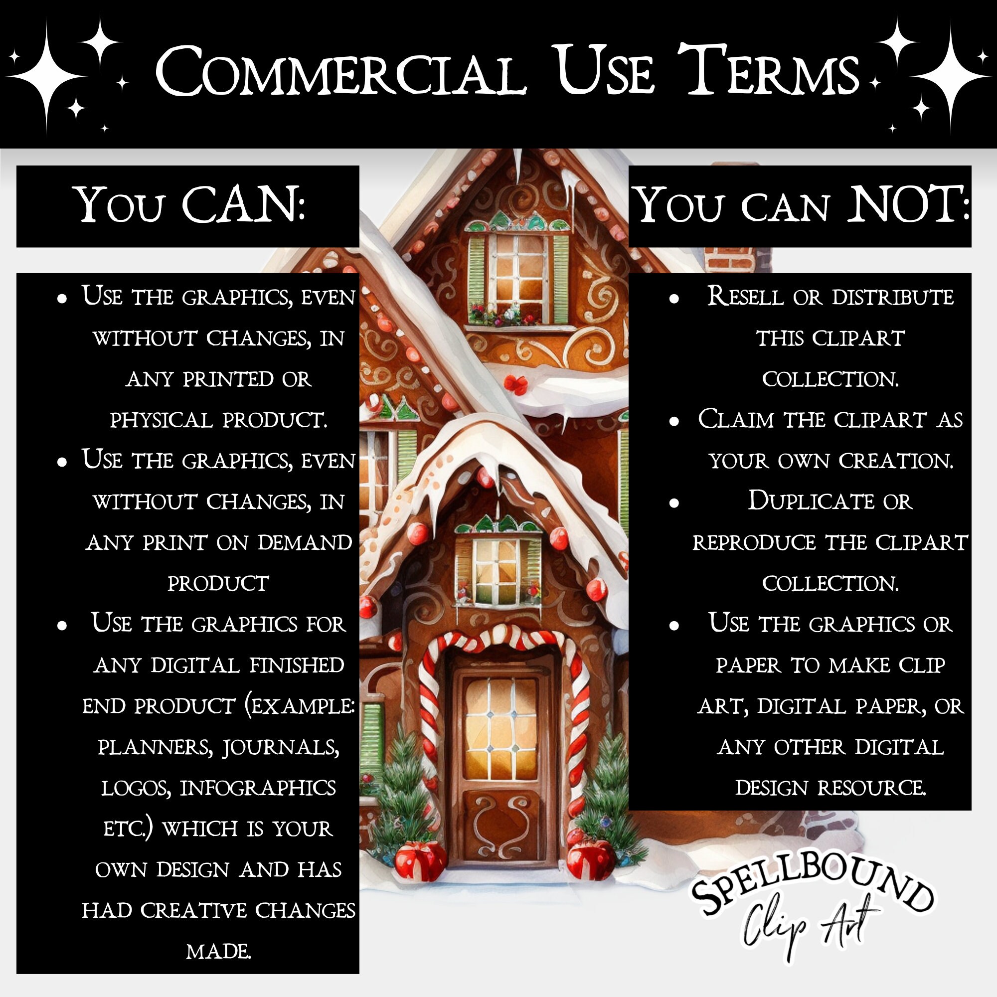Gingerbread House Digital Clipart, Commercial Use, Instant Download ...