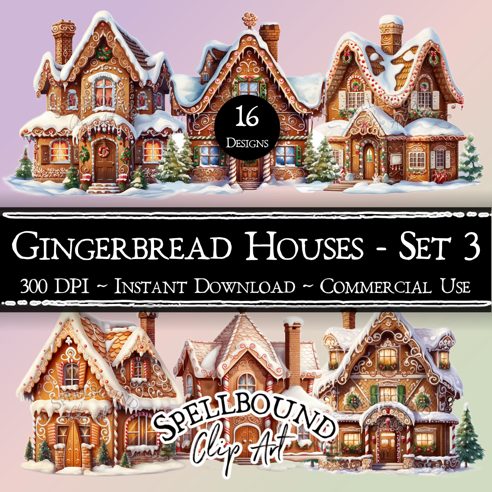 Gingerbread House Digital Clipart, Commercial Use, Instant Download ...