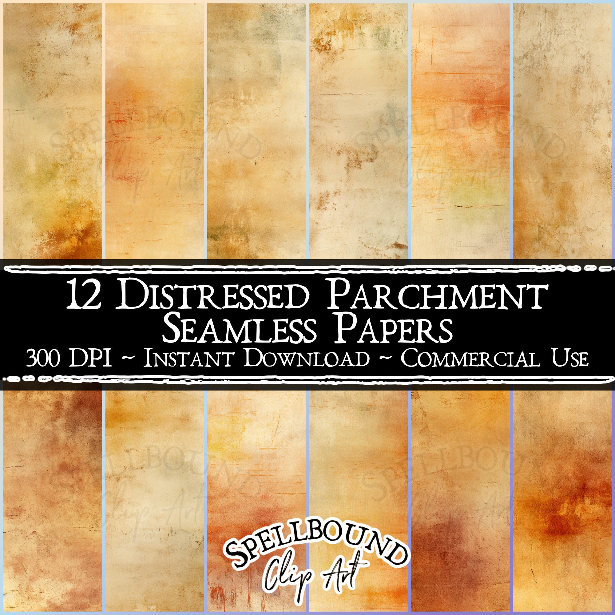 Distressed Parchment Seamless Digital Papers, Commercial Use, Instant ...