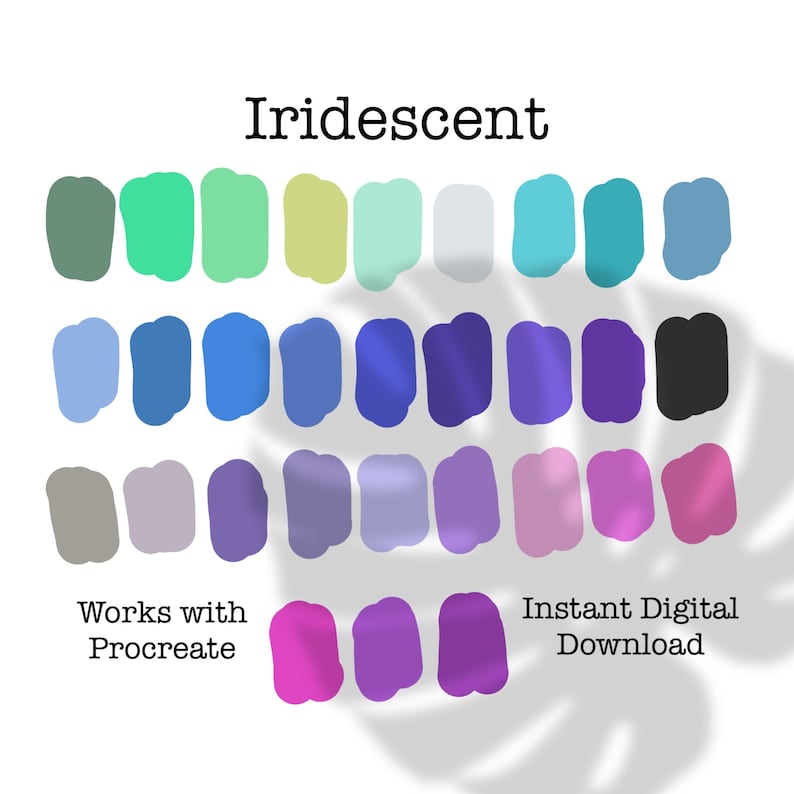 Procreate Color Palette, Iridescent, Color Swatches, Holographic, iPad ...