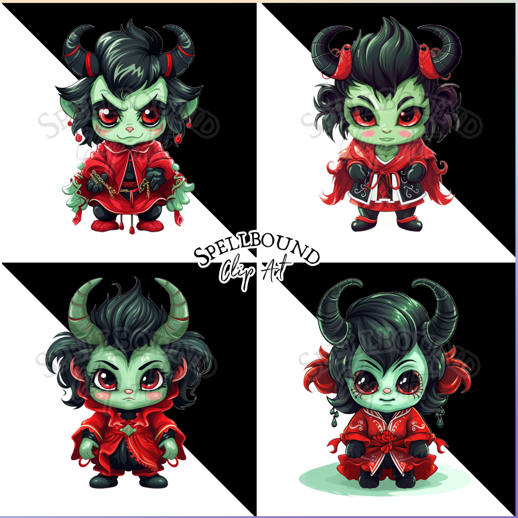 Cute Krampus Digital Clipart, Commercial Use, Instant Download ...