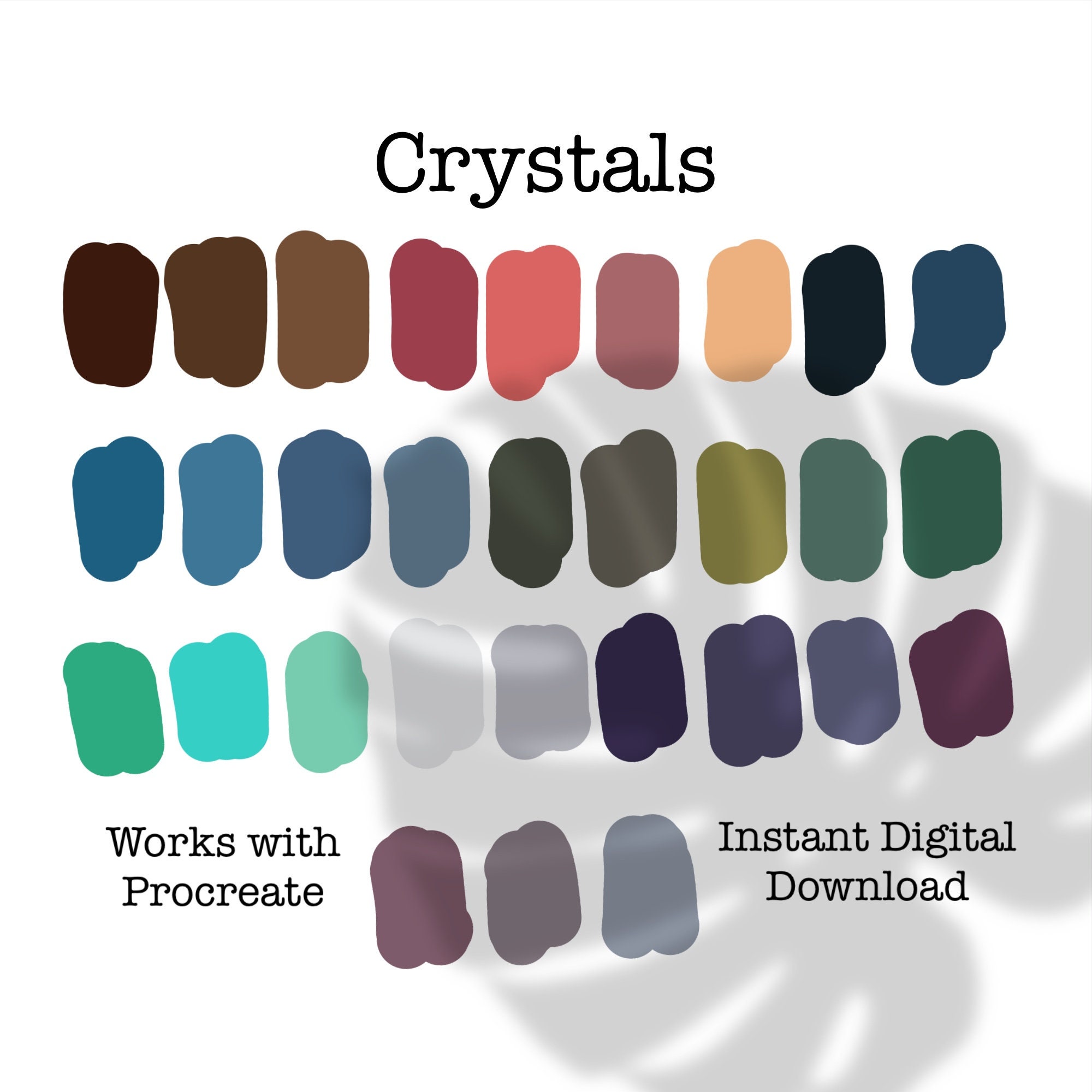 Procreate Color Palette, Crystals, Natural Colors, Color Swatches, iPad ...