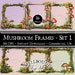 Mushroom Frames Digital Clipart, Commercial Use, Instant Download ...