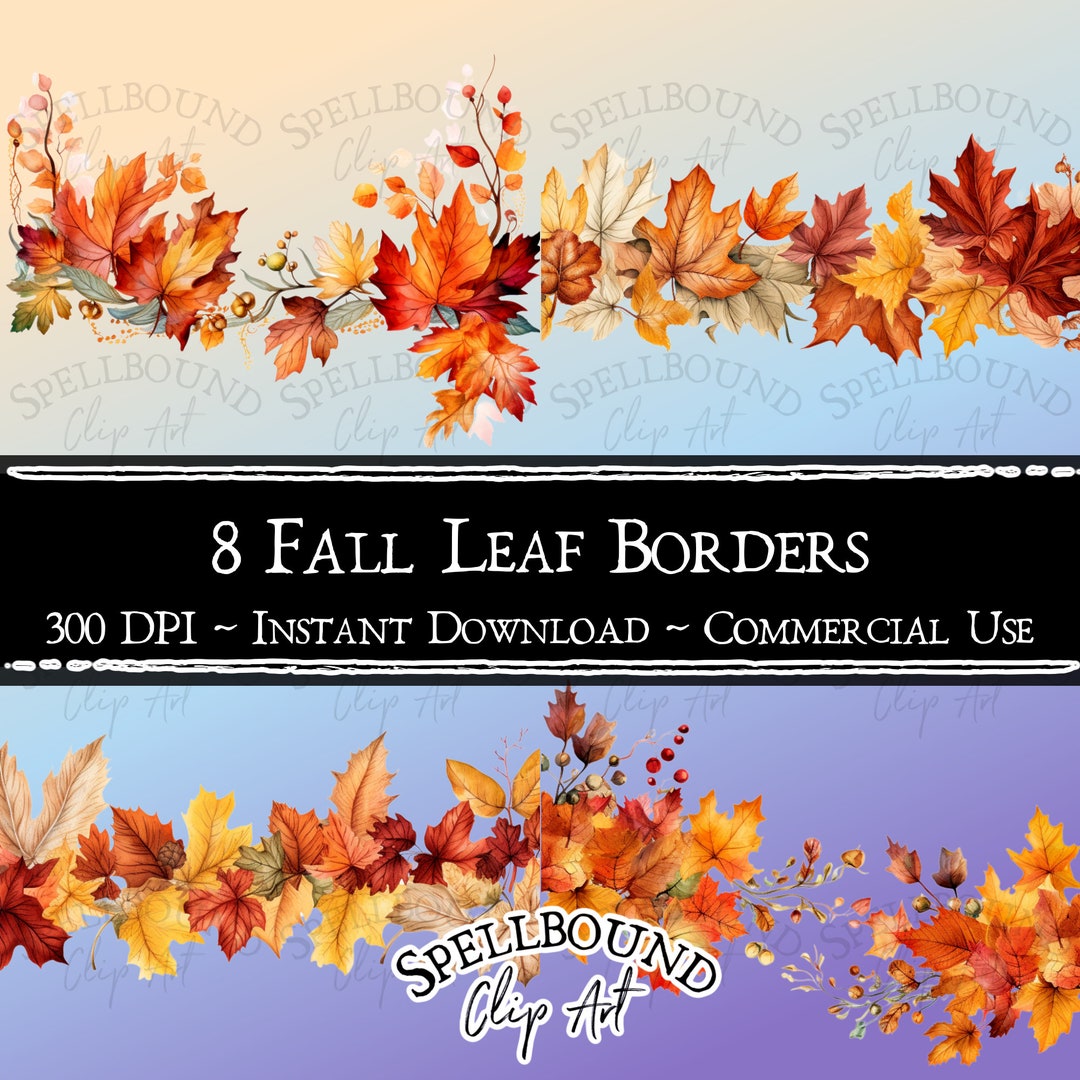 Fall Garland Borders Digital Clipart, Commercial Use, Instant Download ...