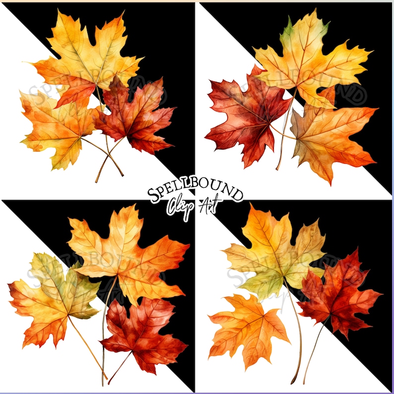 Fall Leaves Digital Clipart, Commercial Use, Instant Download, Fall ...