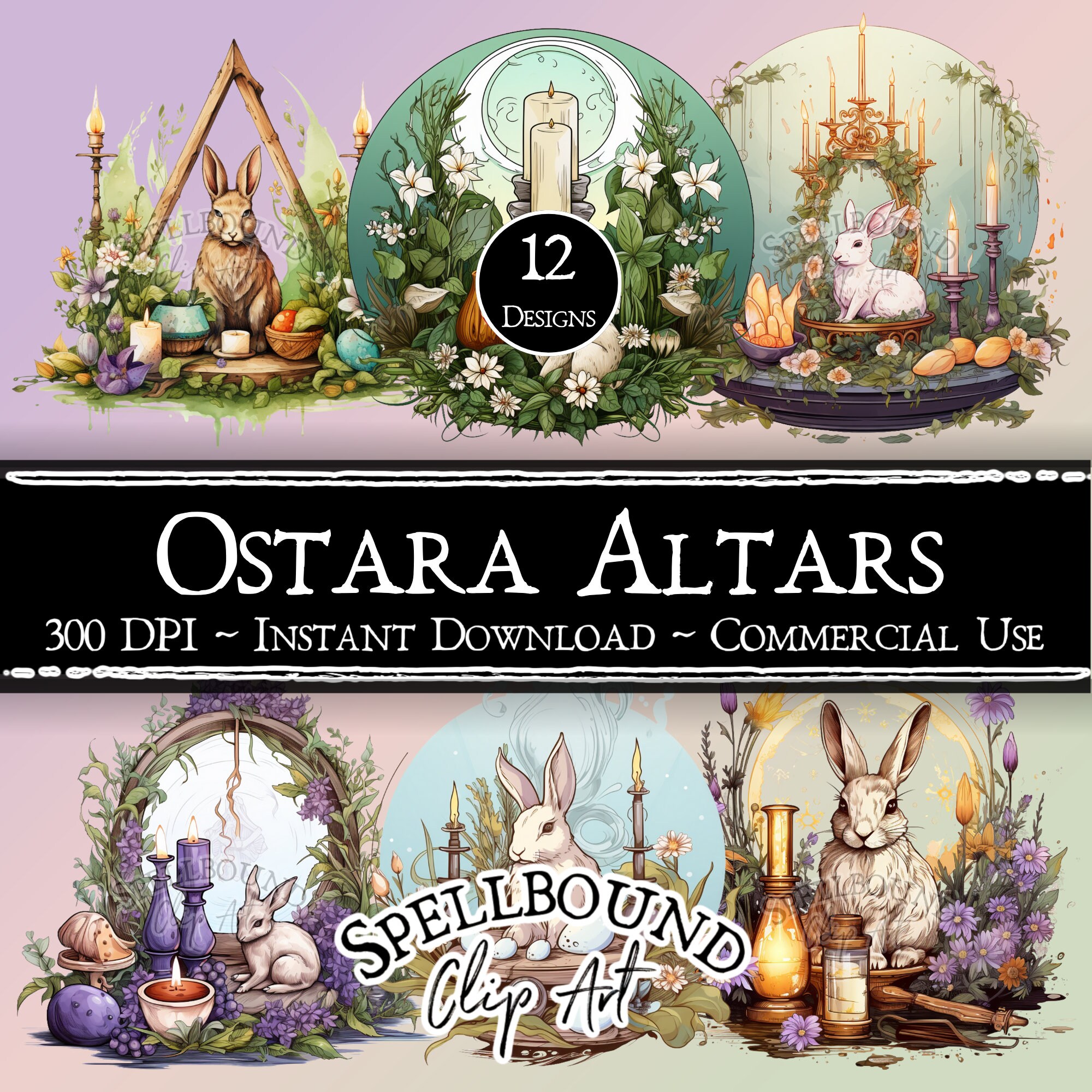 Ostara Altars Digital Clipart, Commercial Use, Instant Download, Easter Clip Art, Spring Clipart ...