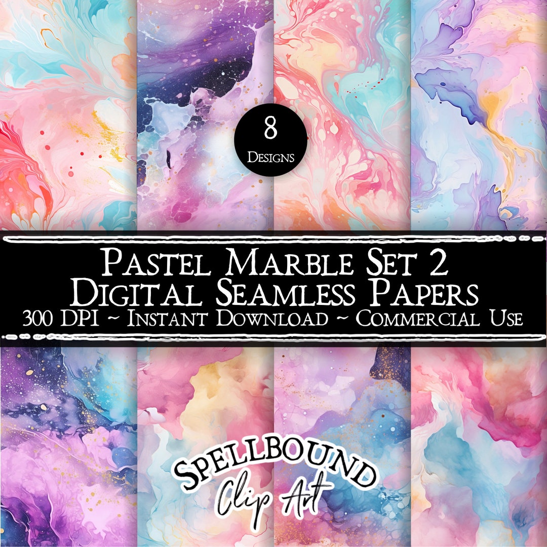 Pastel Marble Seamless Digital Papers, Commercial Use, Instant Download ...