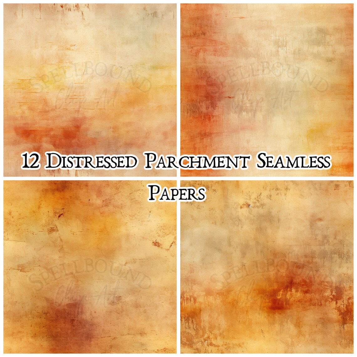 Distressed Parchment Seamless Digital Papers, Commercial Use, Instant ...