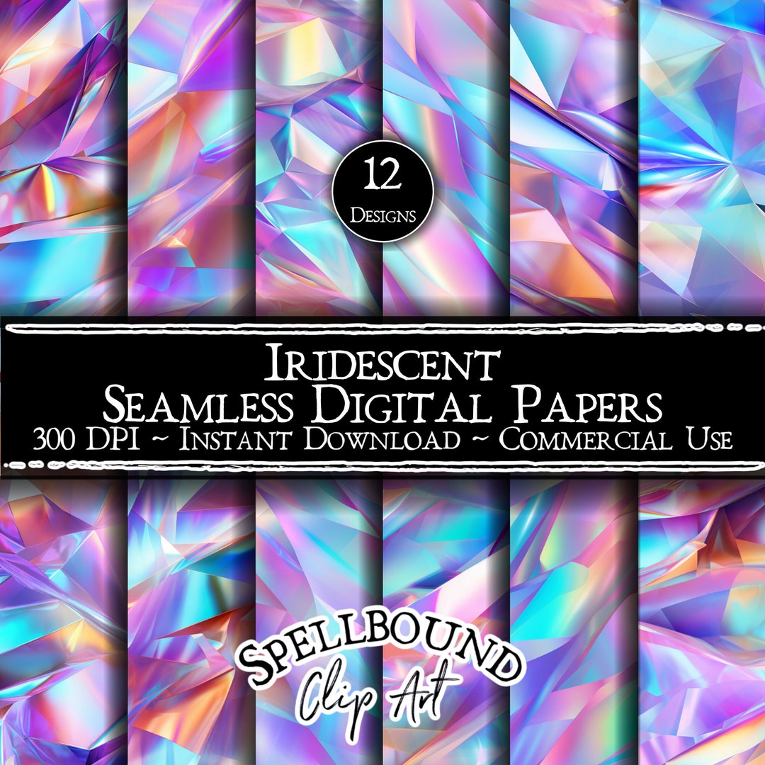 Iridescent Seamless Digital Papers, Commercial Use, Instant Download ...