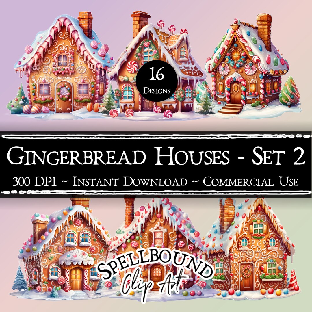Gingerbread House Digital Clipart, Commercial Use, Instant Download ...
