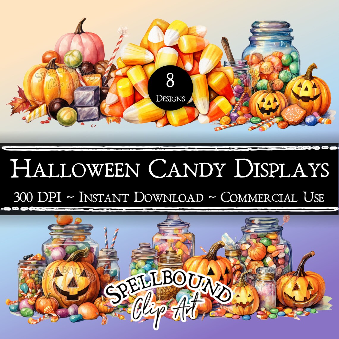 Halloween Candy Clipart, Commercial Use, Instant Download, Food Clip ...