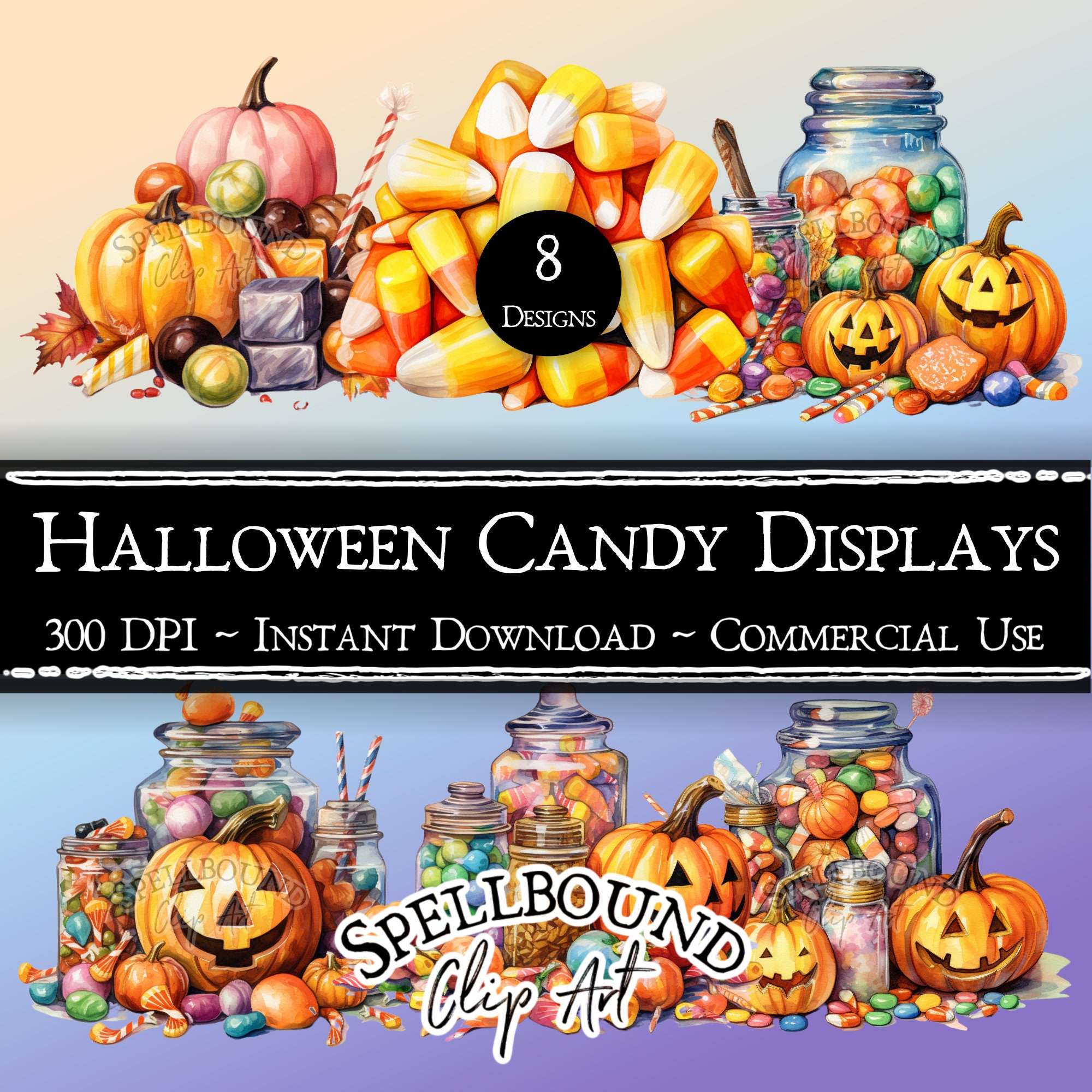 Halloween Candy Clipart, Commercial Use, Instant Download, Food Clip ...