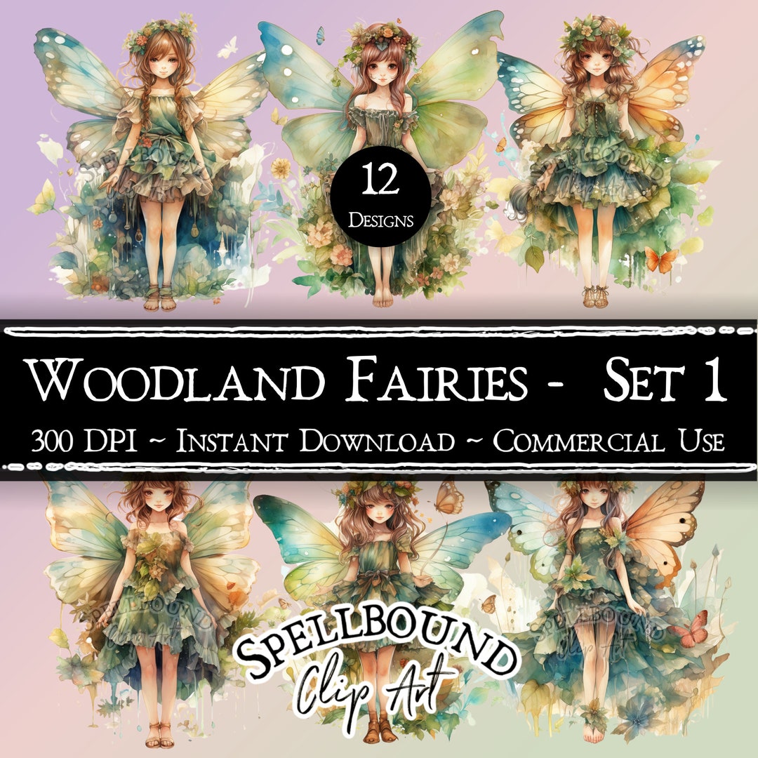Woodland Fairies Digital Clipart, Commercial Use, Instant Download ...