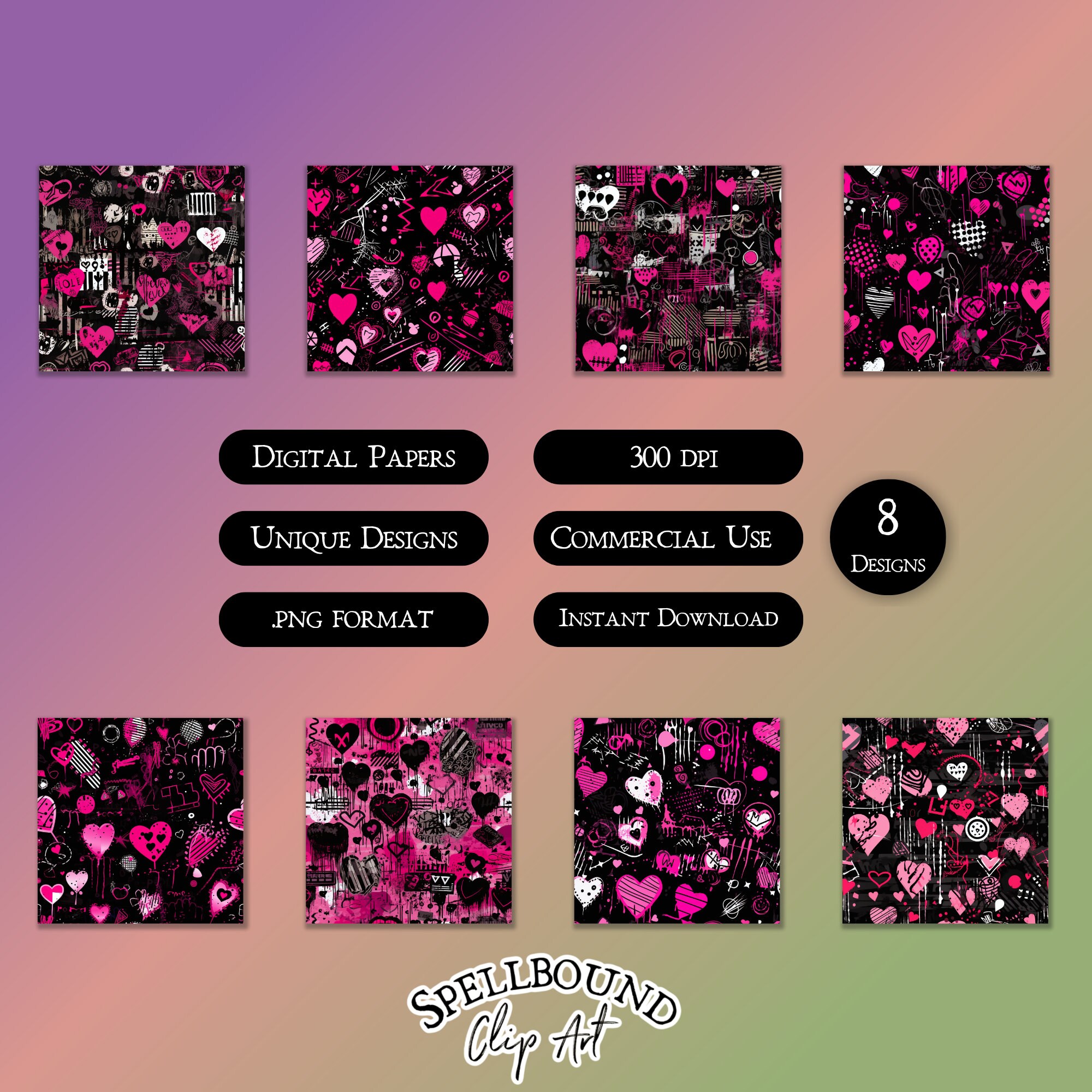 Dark Pink Emo Seamless Digital Papers, Commercial Use, Instant Download ...