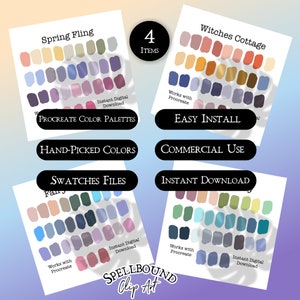 Procreate Color Palette Bundle, Spring Colors, Pastel Colors, Color ...
