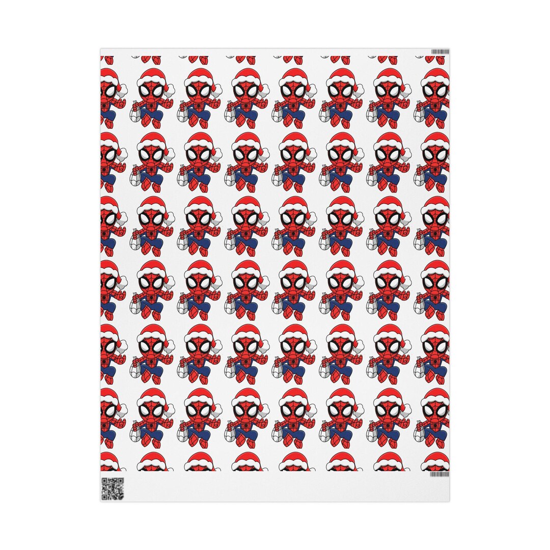 Santa Spider Hero Wrapping Paper | Holiday Spider-man Pattern - Etsy