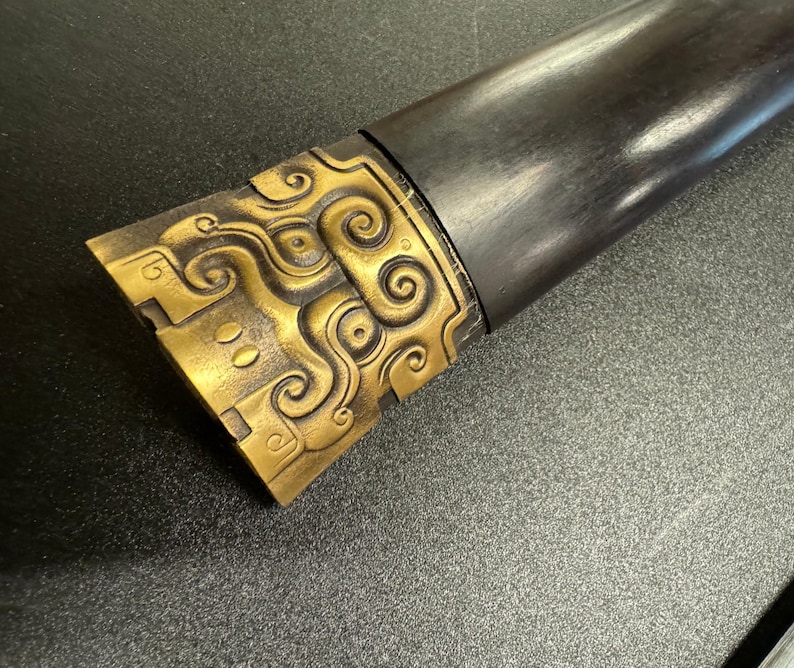 Sokka's Space Sword (black Damascus Steel With Brass Fittings) - Etsy