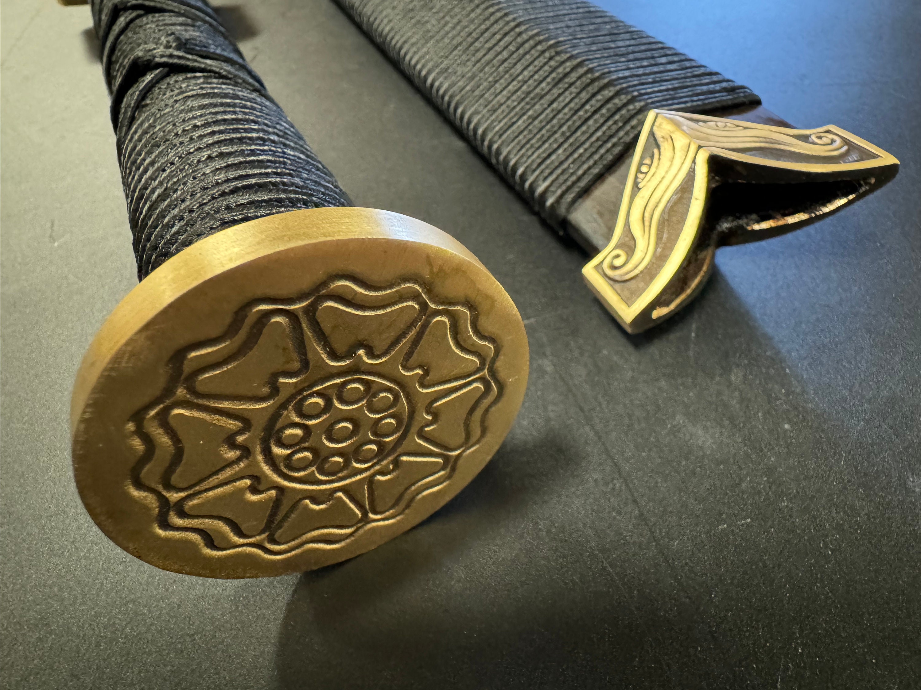 Sokka's Space Sword (black Damascus Steel With Brass Fittings) - Etsy