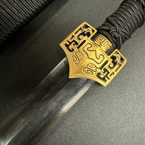 Sokka's Space Sword (black Damascus Steel With Brass Fittings) - Etsy