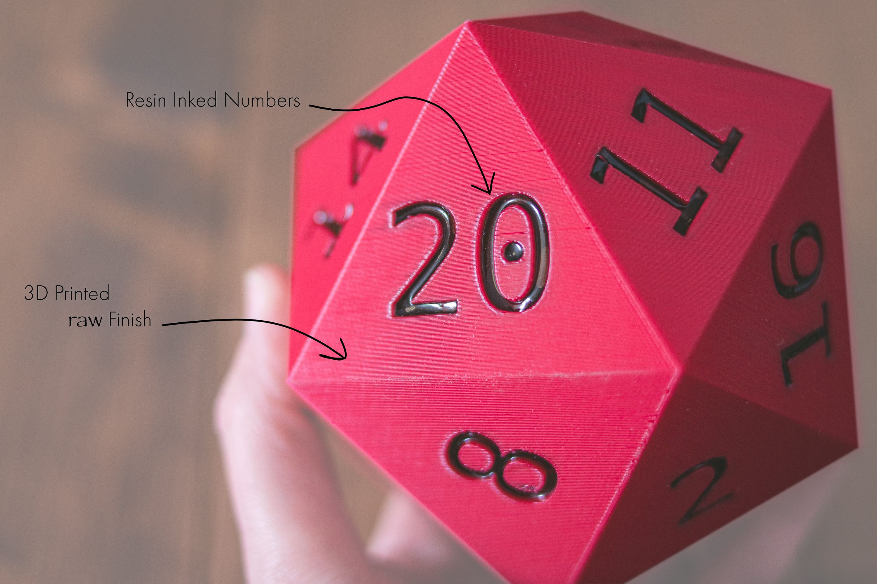 3D Printed Large Floating D20, Magic Custom Dnd Dice, 3D Printed ...