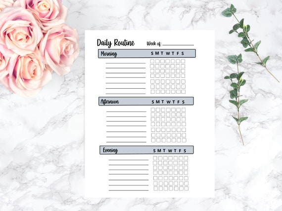 Daily Routine Tracker Printable Daily Habit Tracker Habit | Etsy