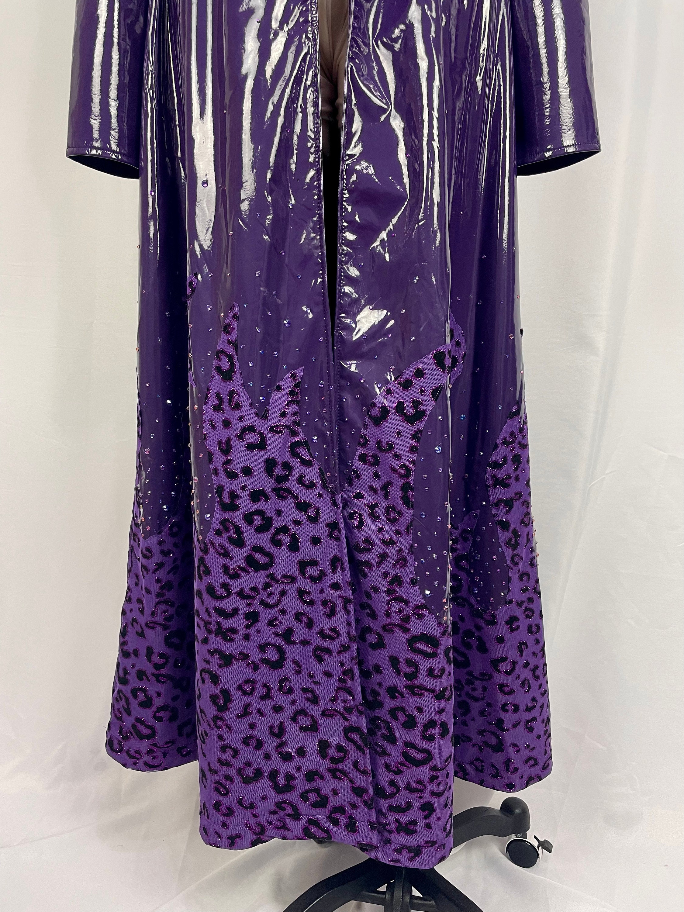 Purple Pleather and Leopard Drag Outfit With Corset Belt - Etsy