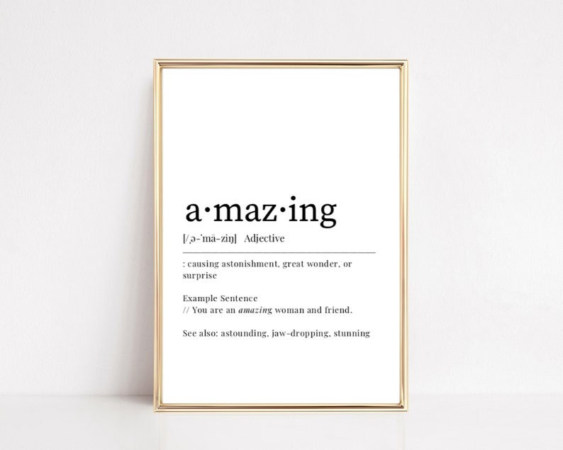 Word Art: Definition of Amazing - Etsy