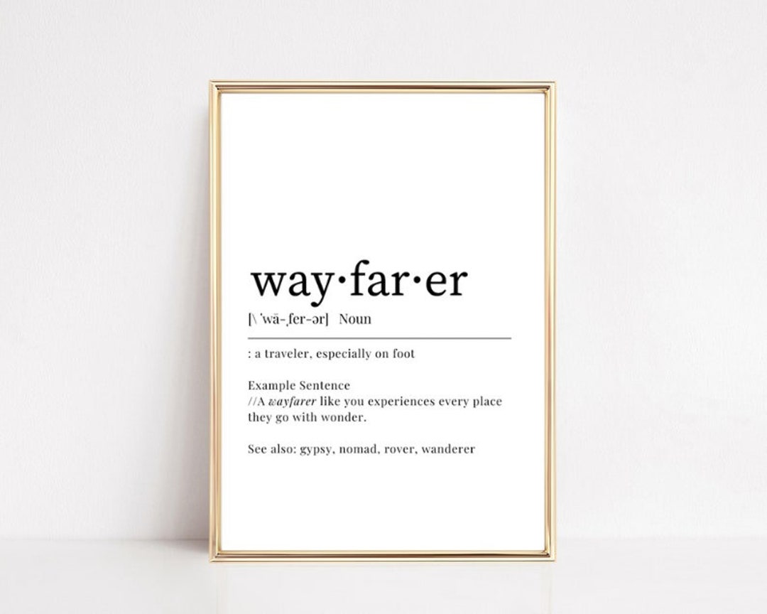 Wayfarer Definition Word Art - Etsy Australia