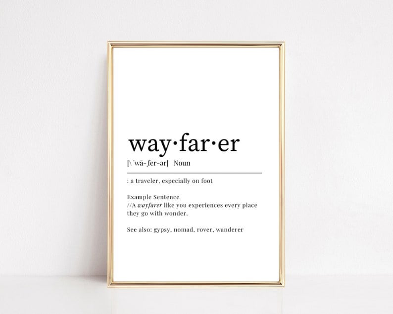 Wayfarer Definition Word Art - Etsy Australia