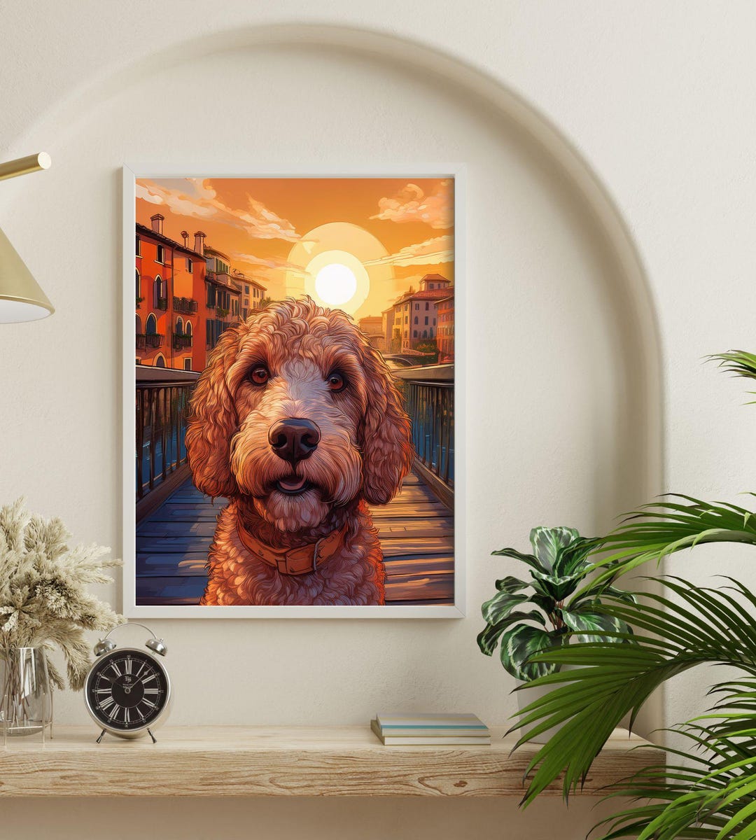Goldendoodle Wall Art Sunset | Beautiful Artwork | Wall Art | Dog Wall ...