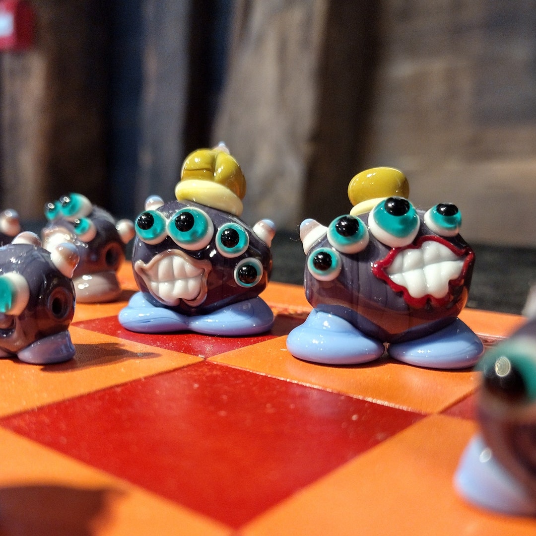 Little Monsters Chess Set Handmade Glass Beads Lampwork - Etsy