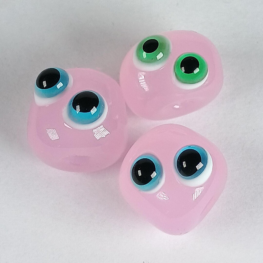 Opal Glass Googly Eye Buddy Bead - Lucky Keepsake Token - Etsy