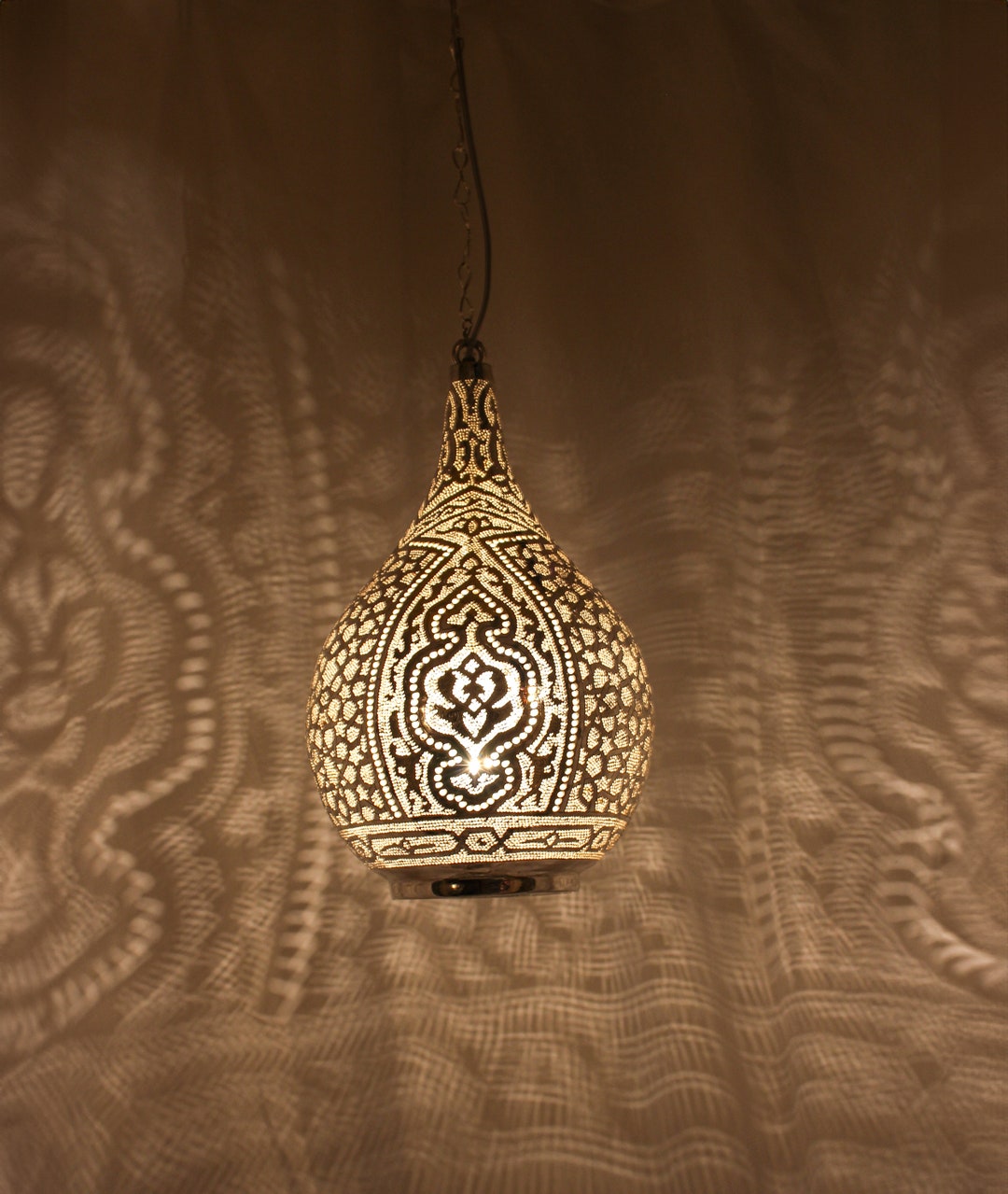 Moroccan Brass Pendant Light, Handmade Oriental Light, Brass Hanging ...