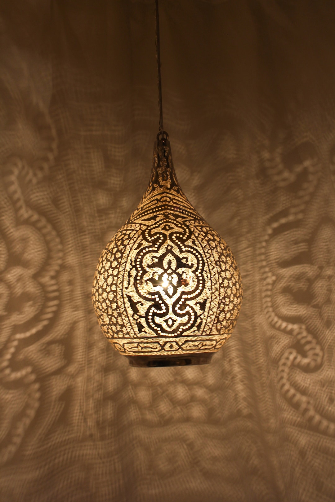 Moroccan Brass Pendant Light, Handmade Oriental Light, Brass Hanging ...
