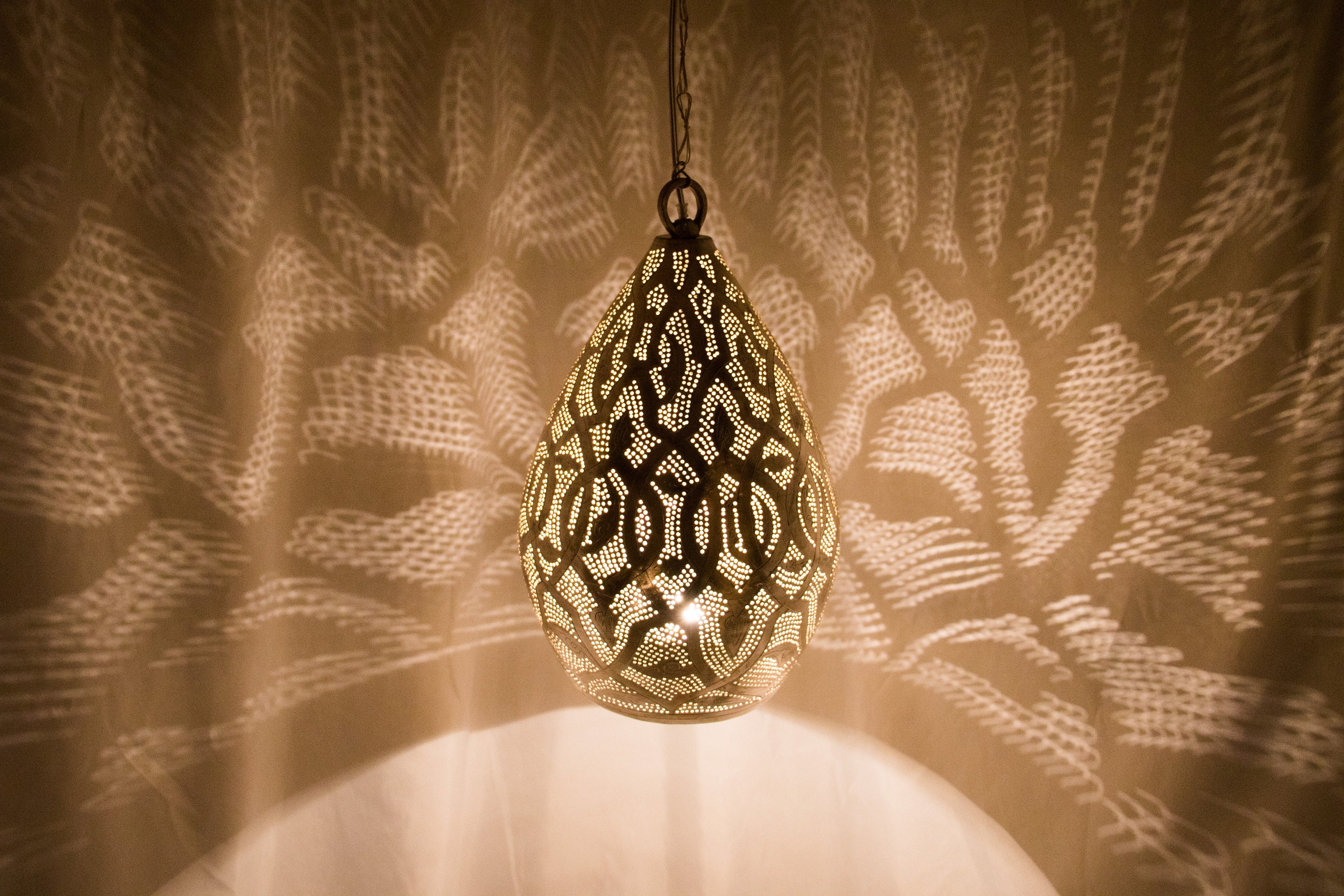 Handmade Moroccan Brass Pendant Light With Fish Pattern Brass - Etsy