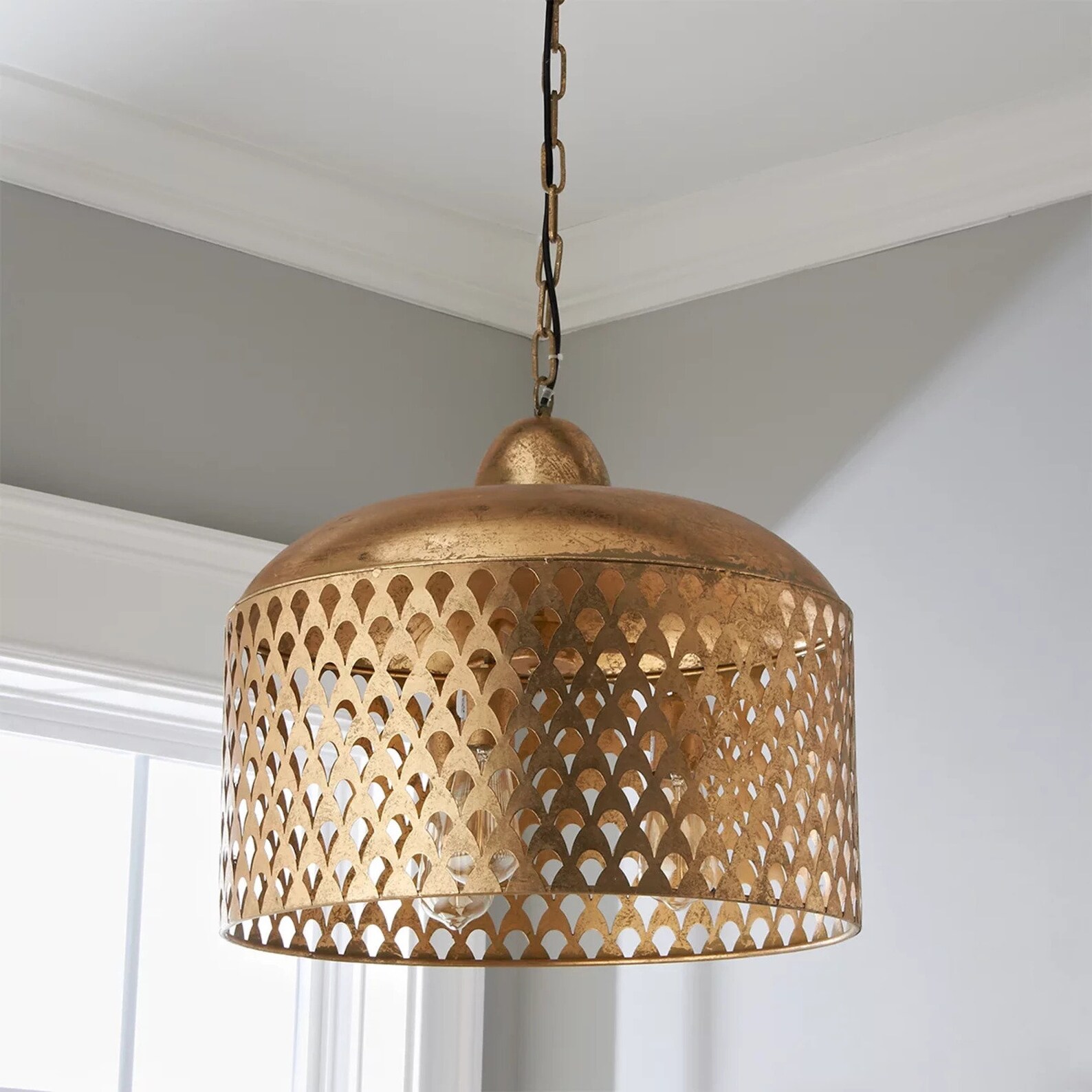 Handmade Brass Fan Screen Pendant Light, Add Unique Style and Character ...