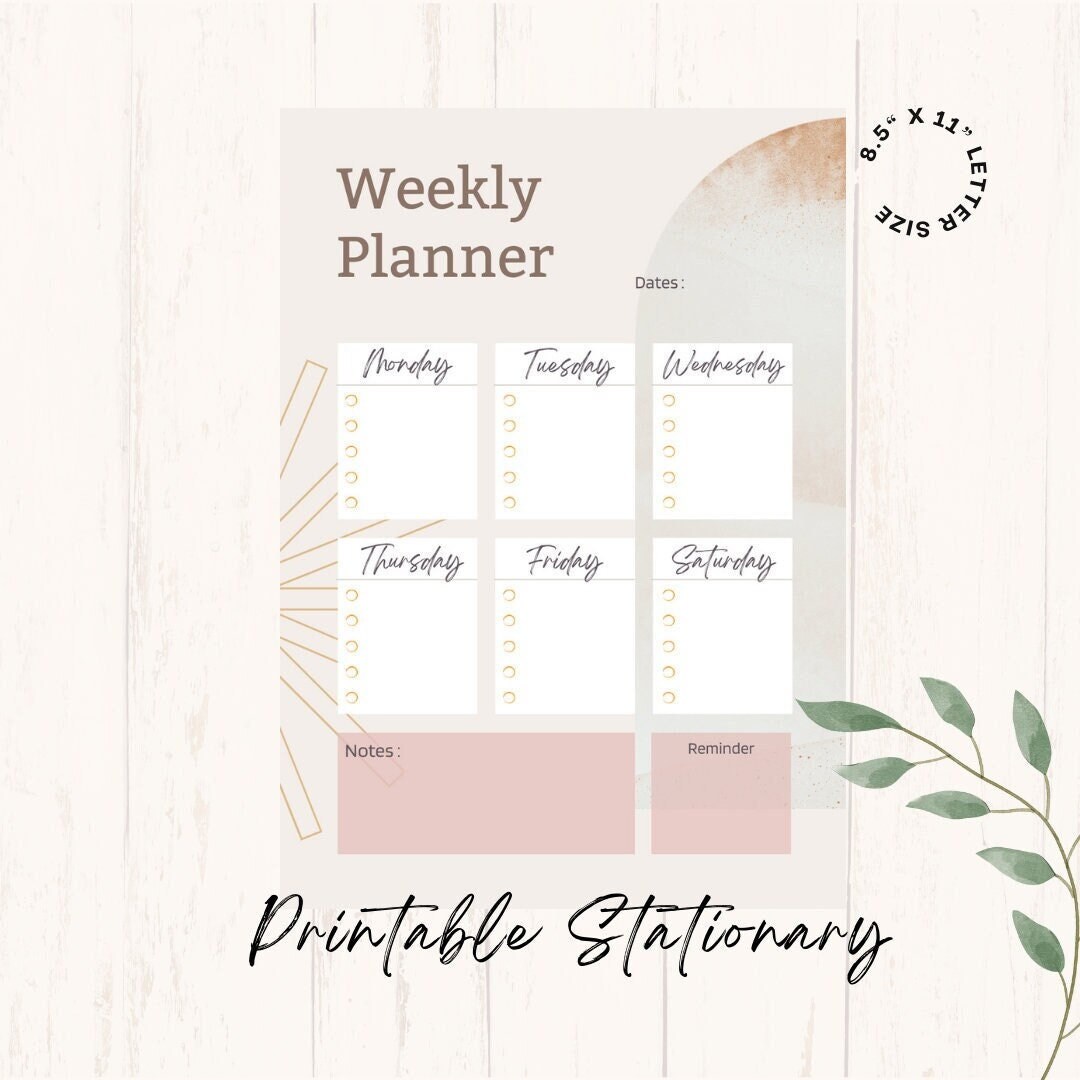 Boho Daily Planner Weekly Planner Printable Planner Planner - Etsy