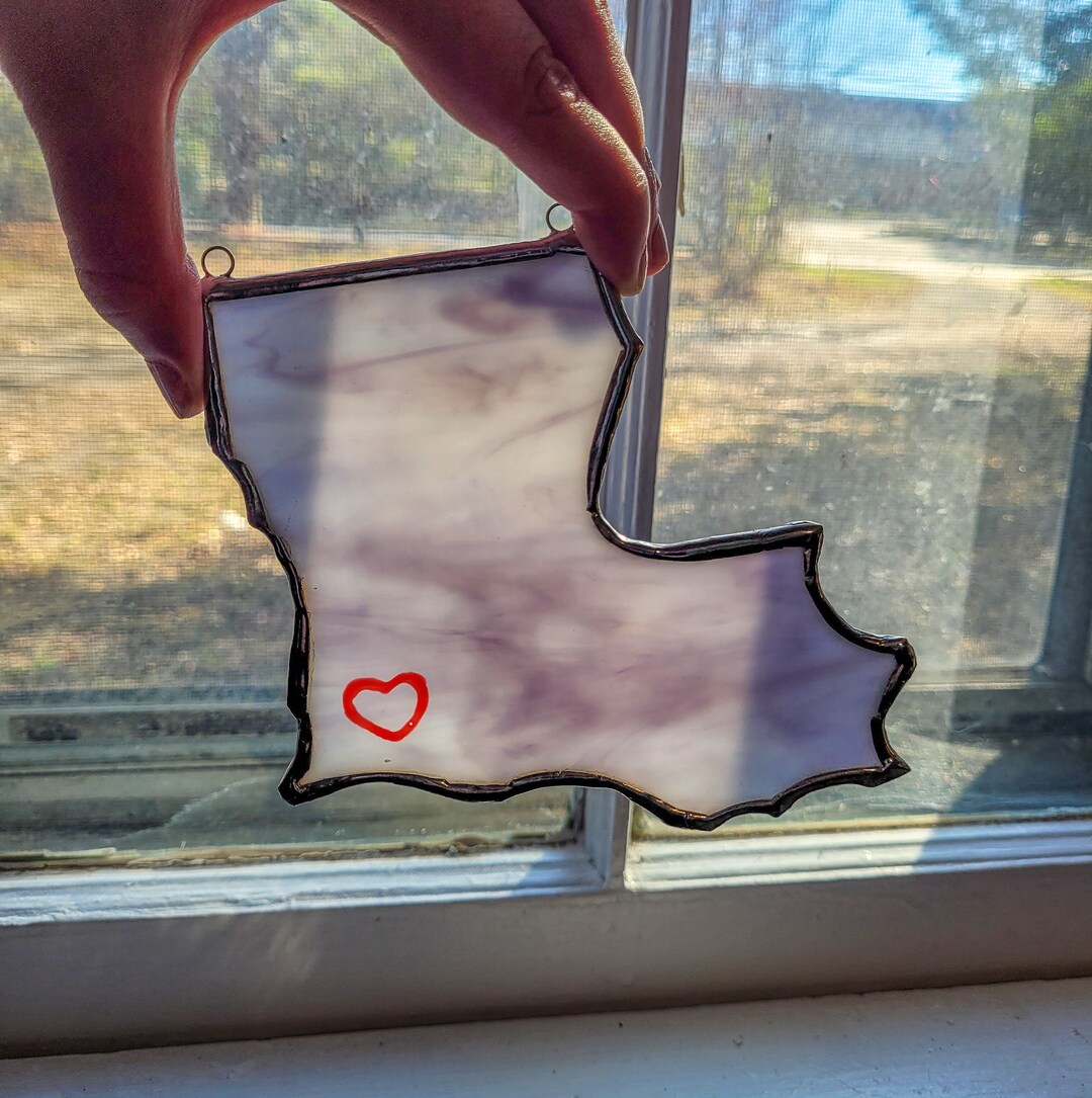 State of Louisiana Stained Glass Suncatcher | Lead Free - Etsy