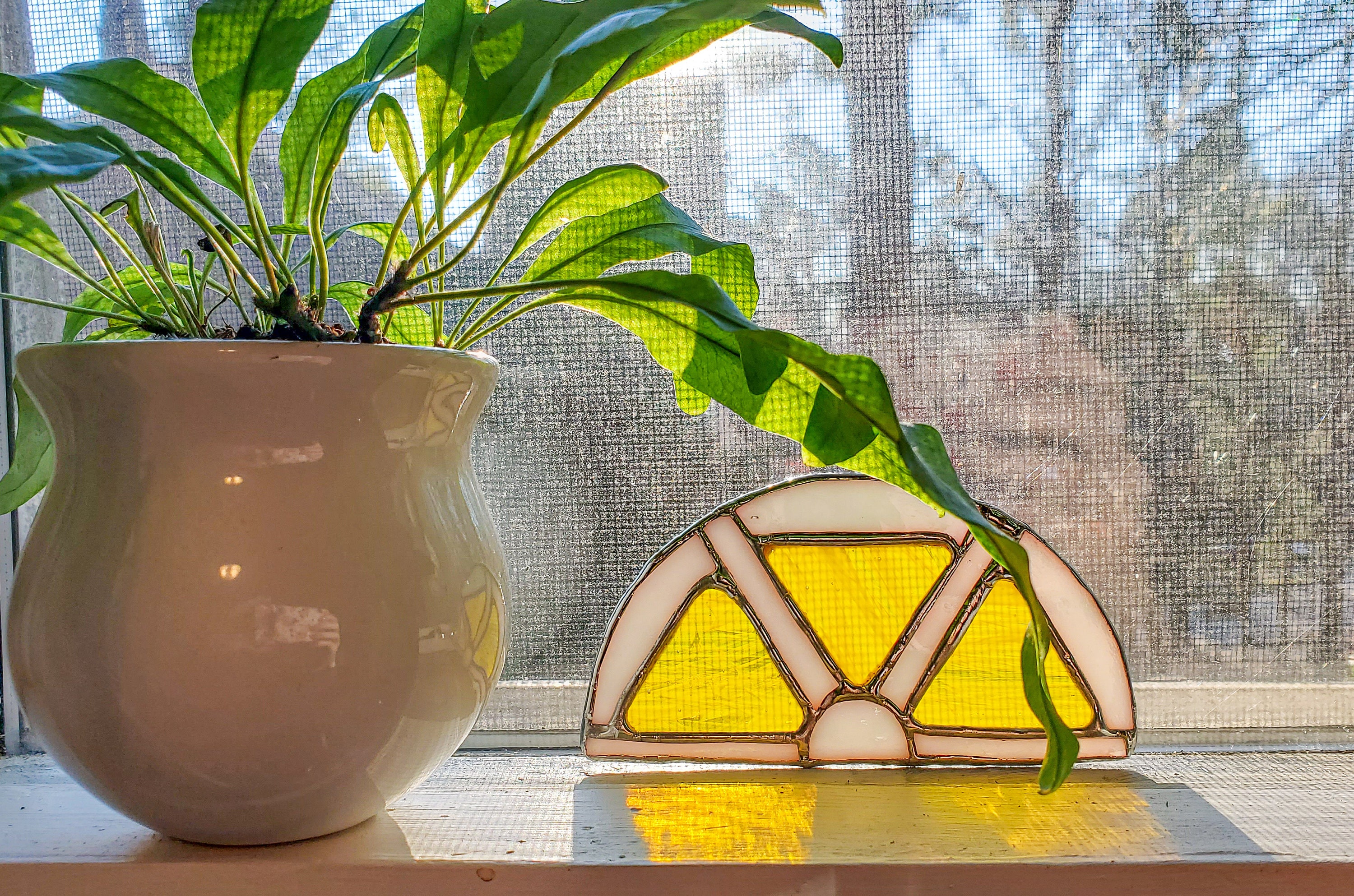 Small Half Circle Stained Glass Accent Piece | Sun Catcher | Lead Free ...