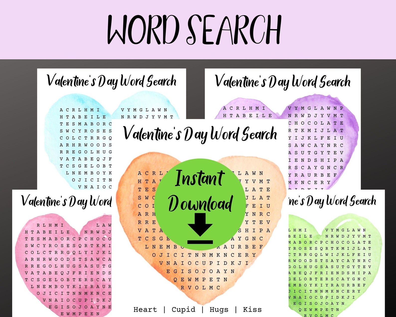 Valentine's Day Word Search | Valentine's Day Games Printable | Party ...