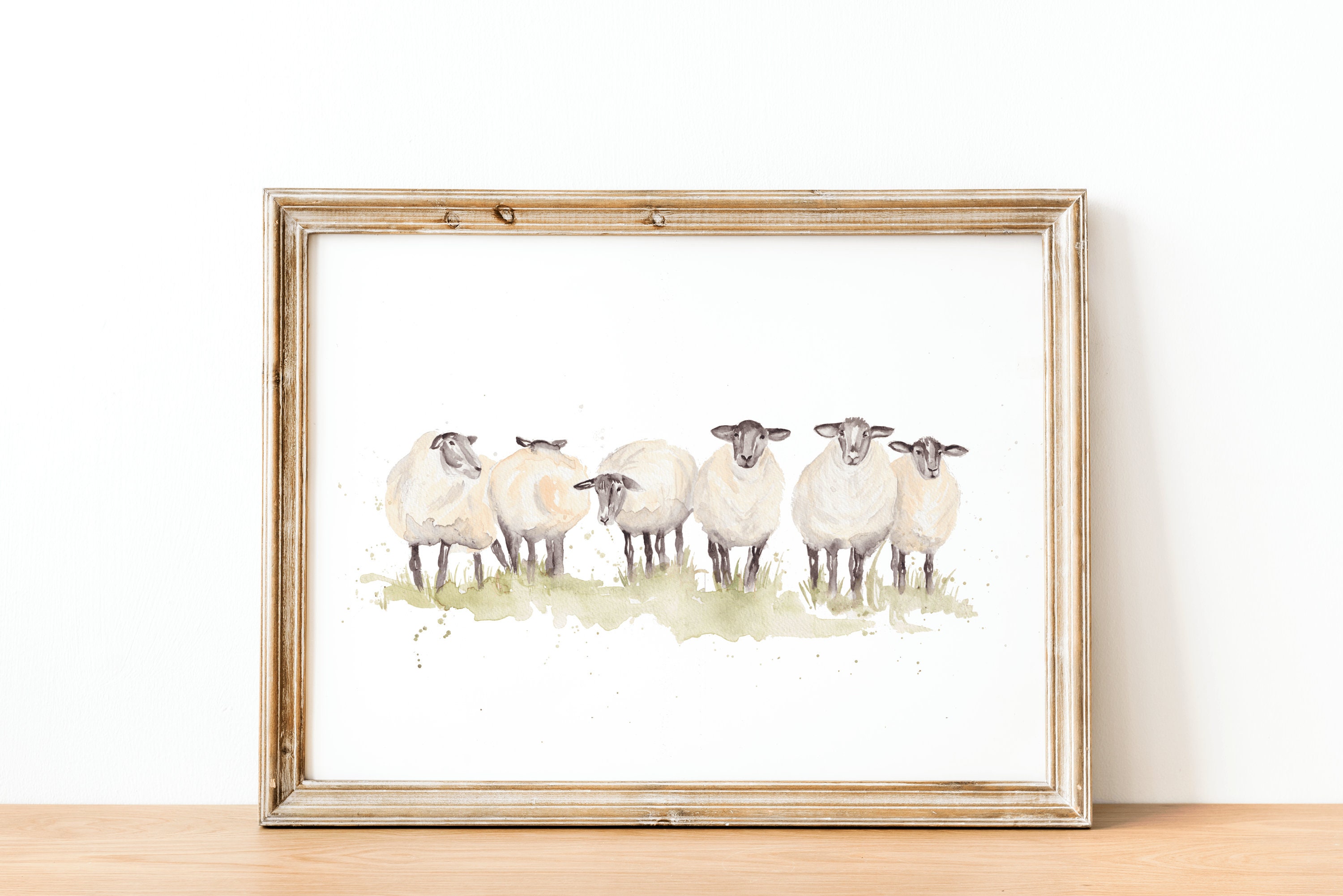 Sheep Watercolour Painting, Sheep Print, Sheep Wall Art, Farmer Gift ...