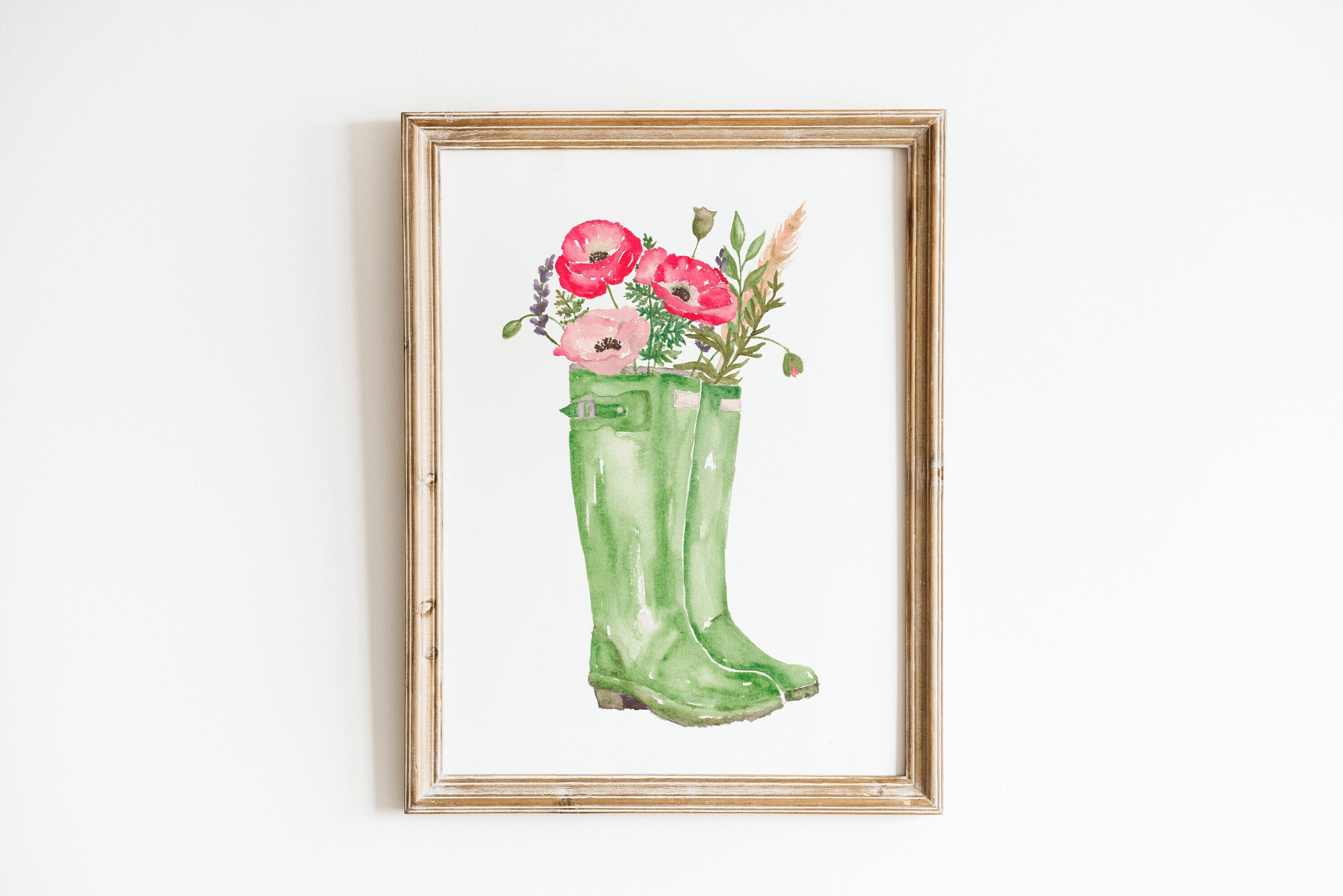 Wellies and Flowers Print, Farmer Gift, Gardener Gift, Wellies Artwork ...